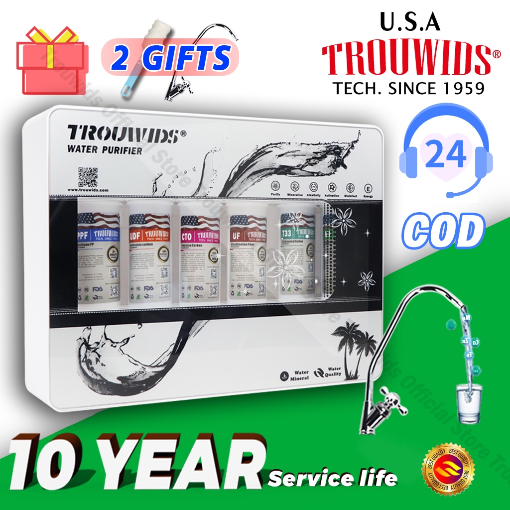 TROUWIDS Water Filter Water Purifier 5 Stages Ultrafiltration Alkaline ...