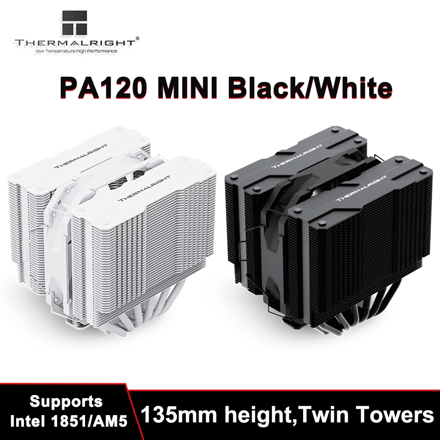 Thermalright PA120 MINI Black/WHITE Double Tower 6 Heat Pipe CPU Cooler ...