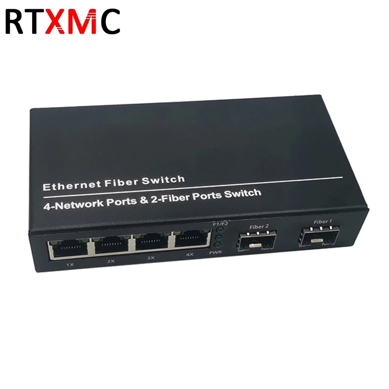 Fiber Optical Media Converter Gigabit Ethernet switch 10/100/1000M 4 ...