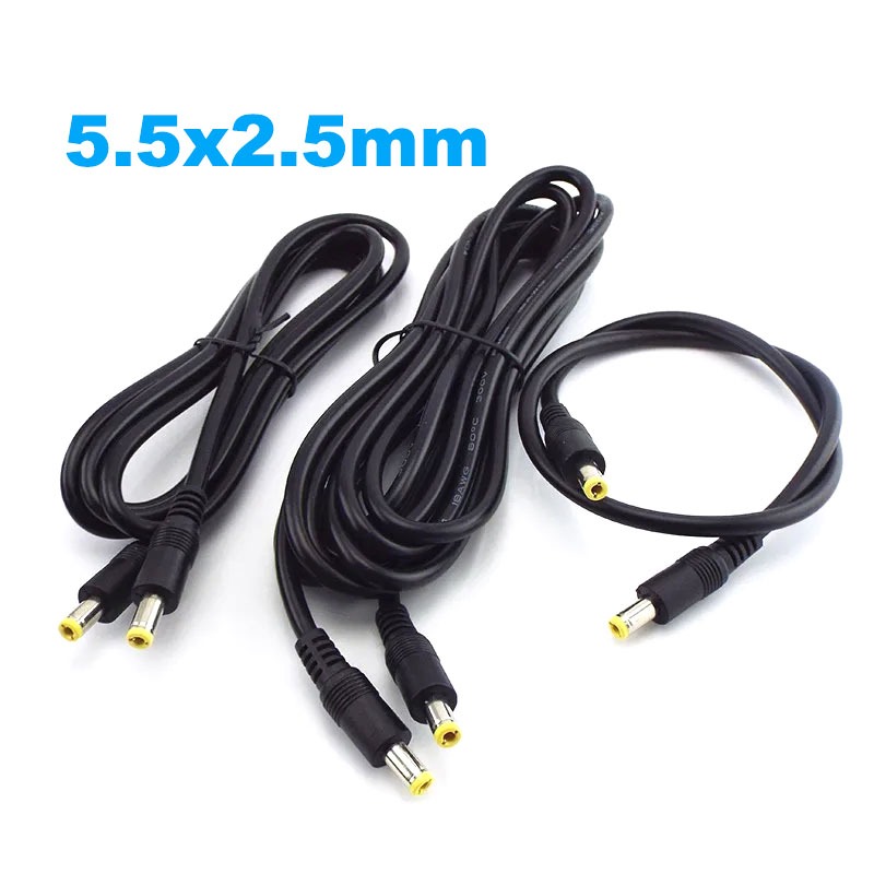 12V 5.5mm*2.5mm Plug Power cable connector 0.5M 1.5M 3M DC male to male ...