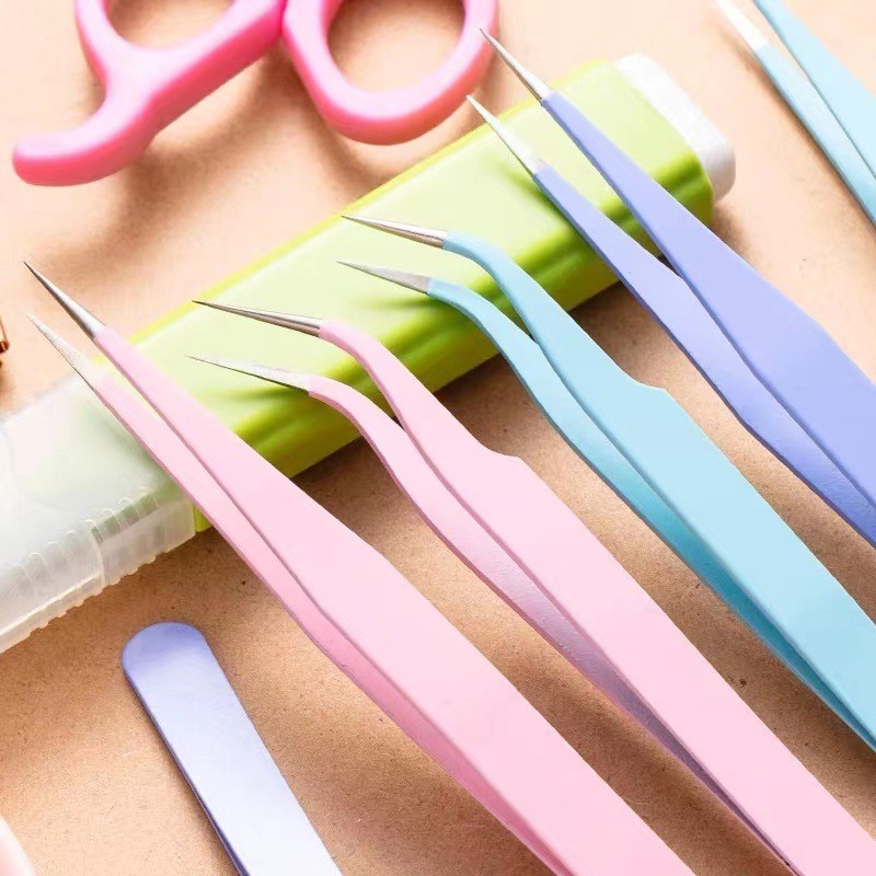 Rou Bao Nail Tweezers Stainless Steel New Bend Straight High Precision ...