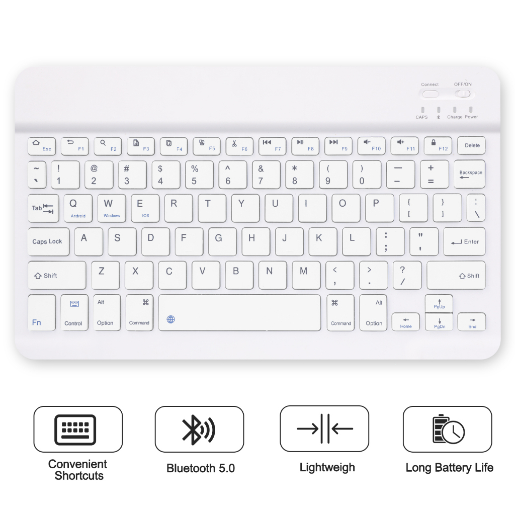 Keysky Bluetooth Keyboard 10 Inch USB Office Silent Click Laptop ...