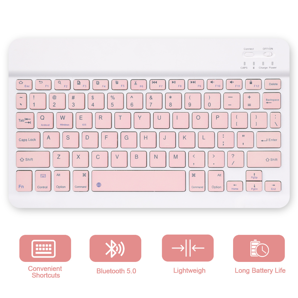 Keysky Bluetooth Keyboard 10 Inch USB Office Silent Click Laptop ...