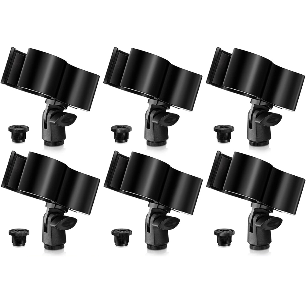 Adjustable Microphone Holder Clip, 6Pcs Plastic Spring Mic Clip ...