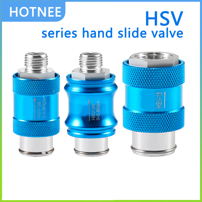 Pneumatic hand slide valve HSV06 hand push valve slide switch push pull ...