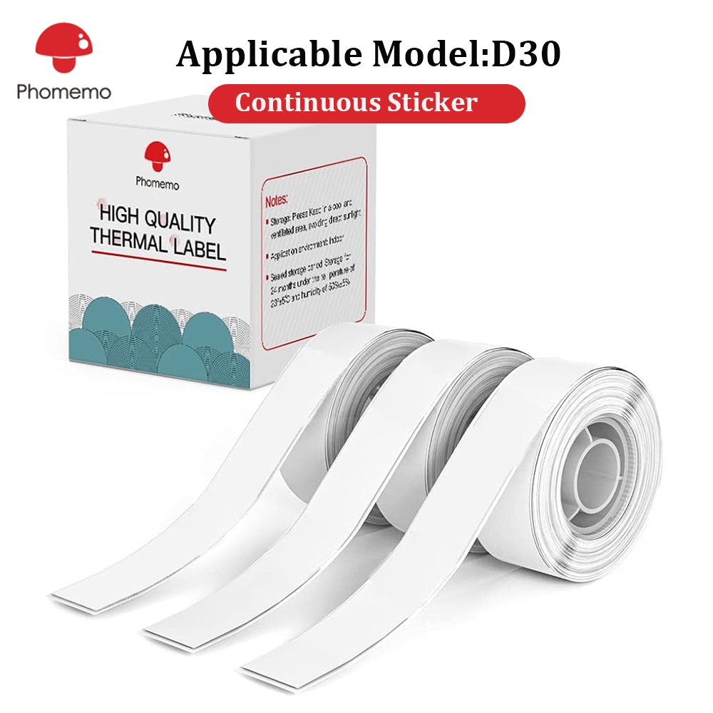 Phomemo Continuous Thermal Label Sticker Paper For D30/D30S/Q30/Q30S ...