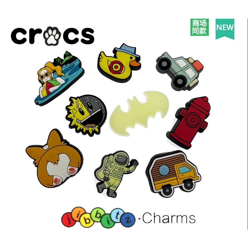 Crocs jibbitz jibtz jibbts Metal vintage shoe buckle Black Tie chain ...