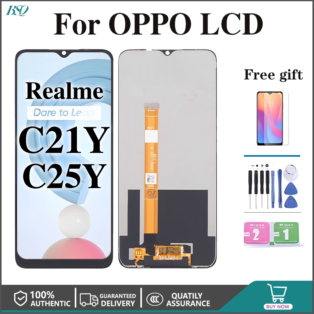 Realme LCD Realme C25Y C21Y LCD Digital Touch Screen Display Frame Assembly for Replacement ...
