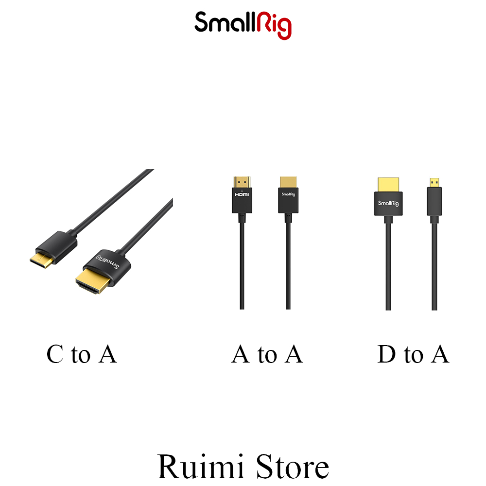 Smallrig Ultra-Slim 4K HDMI Data Cable A to A/ D to A /C to A (35cm ...