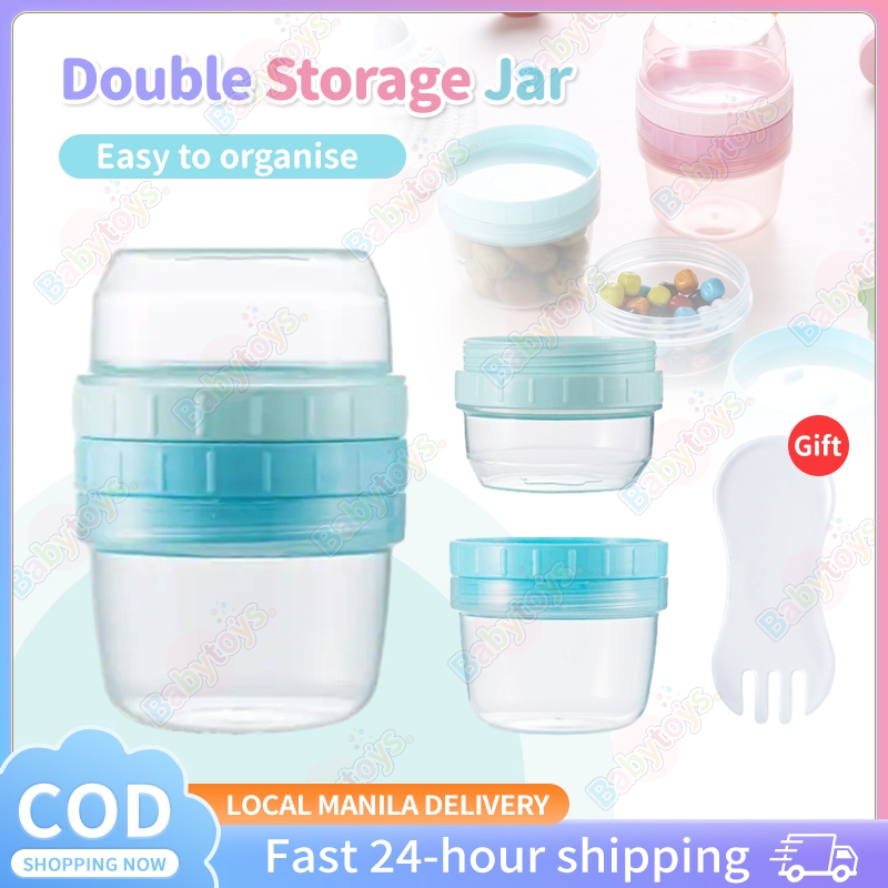 Round Storage Jars Double Plastic With Lids Household Auxiliary Snacks ...