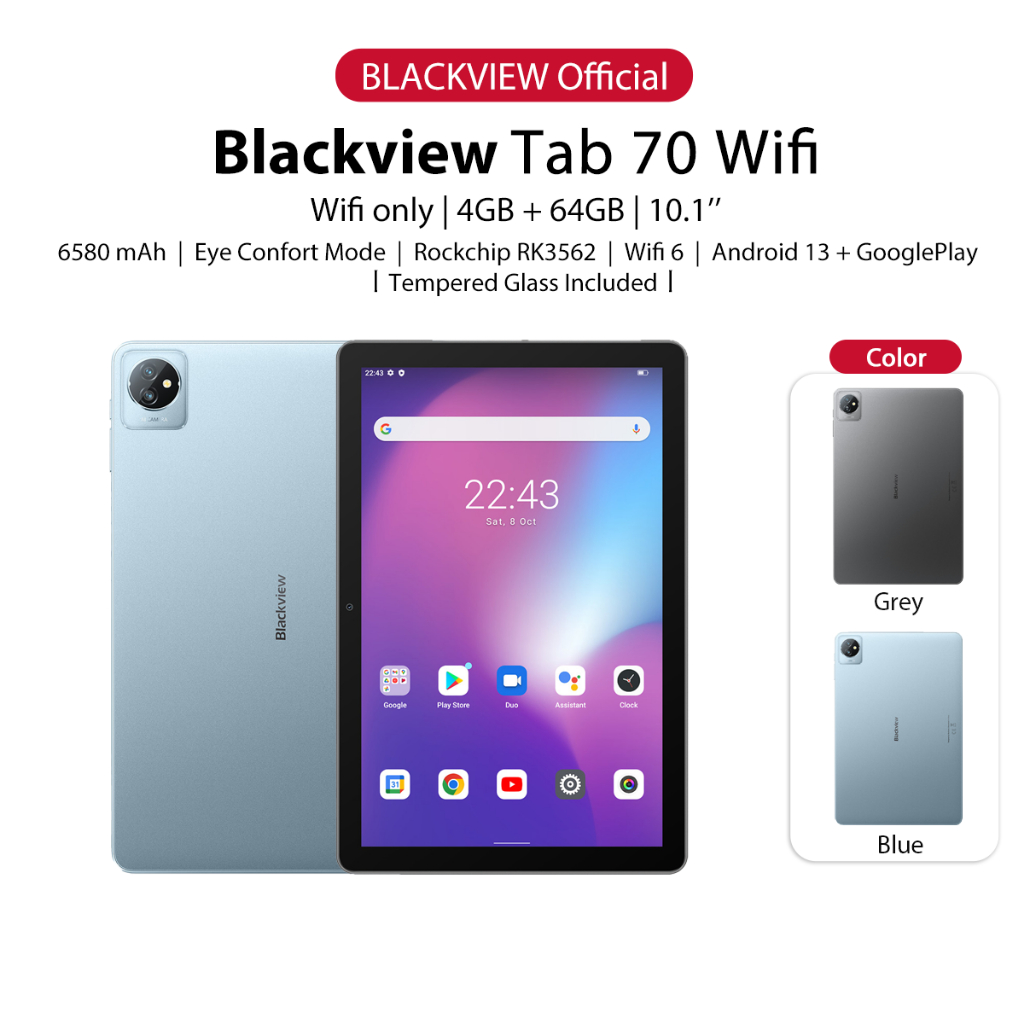 Blackview Tab 70 Wifi Tablet Android (10.1'' / 4GB RAM + 64GB ROM) | Shopee Philippines