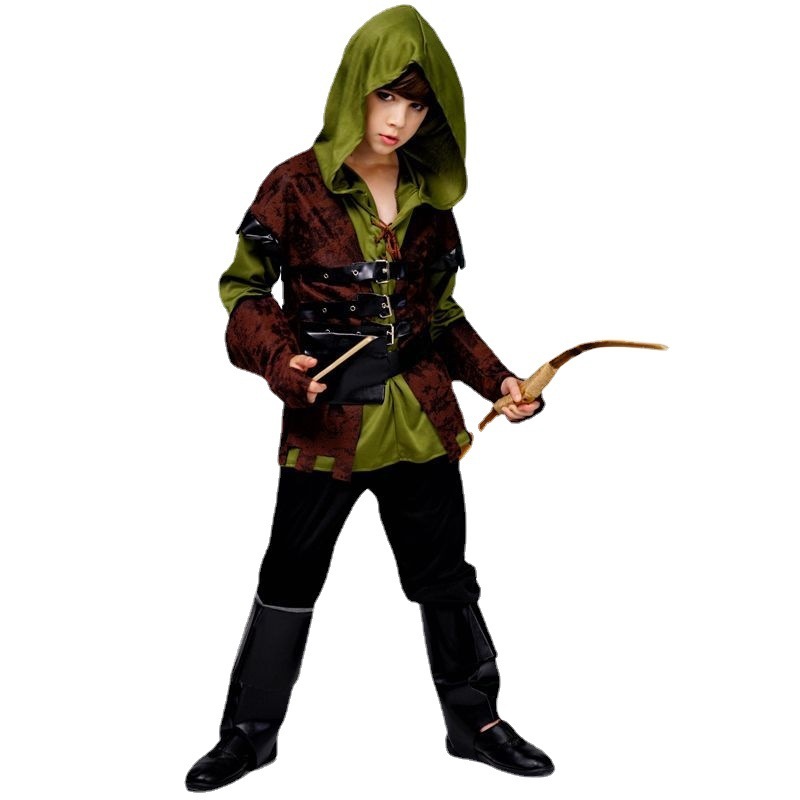 Hunter Hood Robin Hood Costume for Boy's Huntsman Hood Costumes Green ...