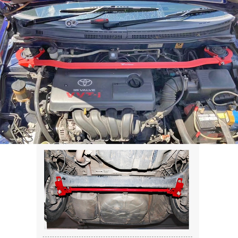 2000-2007 Toyota Altis Front Strut Brace & Rear Sway Bar for COROLLA E120/E130 Car Balance Less ...