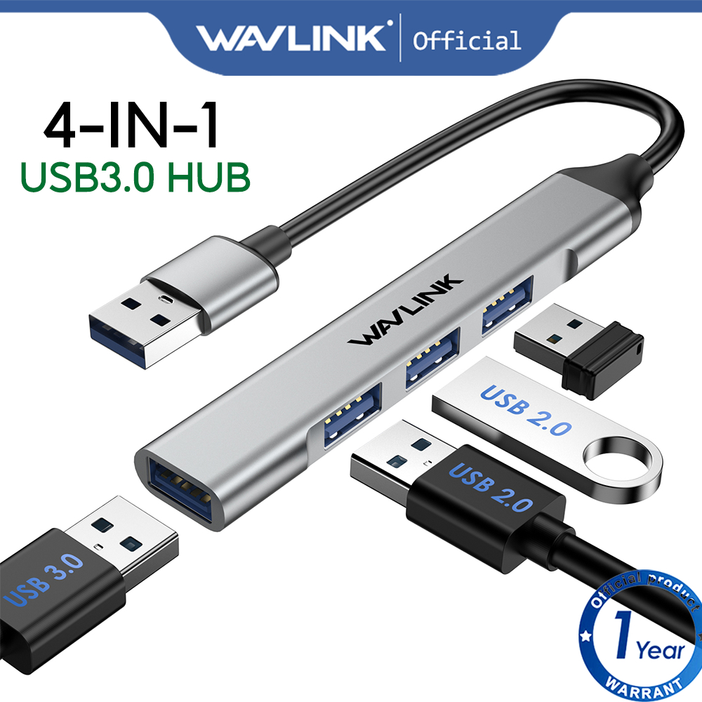 WAVLINK Aluminum USB 3.0 Hub 4 USB Port Splitter USB Multiport Expander ...