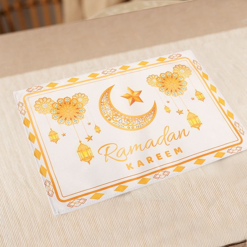 【Linen】4pcs Ramadan Kareem Meal mat Eid Placemat Sophistiplate Table ...