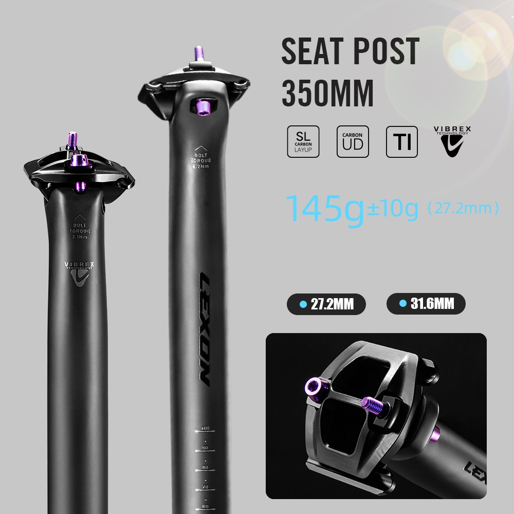 2024 LEXON Ultralight 145g/155g Bicycle Seatpost Carbon 27.2/31.6mm Two ...