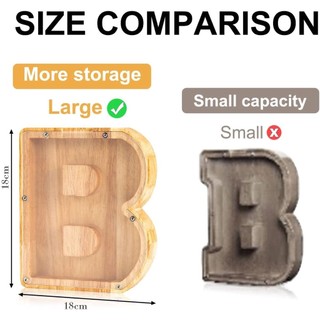 Wooden Letter Piggy Bank Storage Coin Box DIY Name Alkansya Coin Bank ...