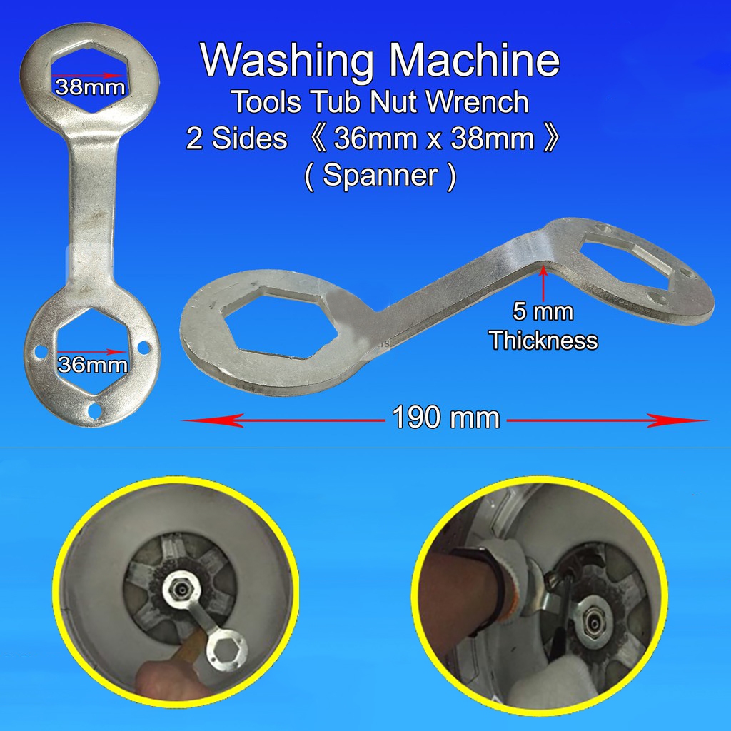 Washing Machine Mechanism Tools Tub Nut Wrench 2 Sides 《36mm x 38mm ...