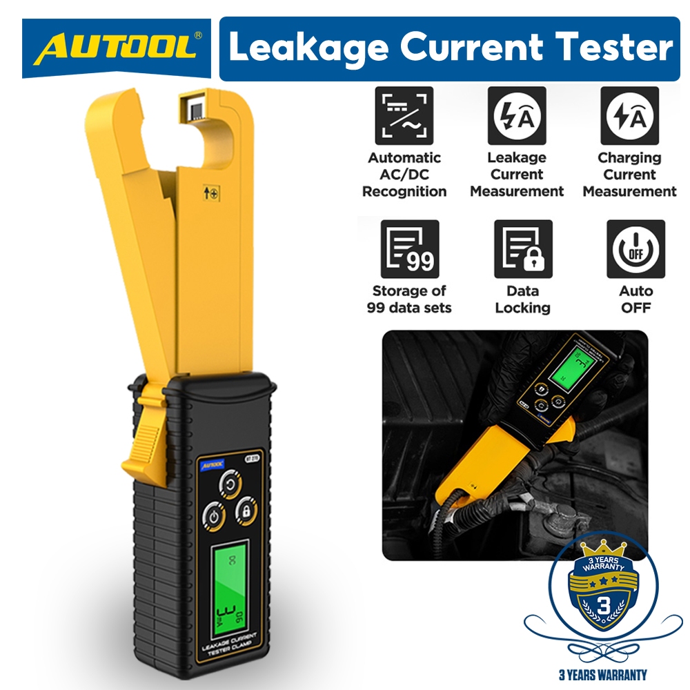 AUTOOL Automotive Current Leakage Tester BT270 AC DC Clamp Meter ...