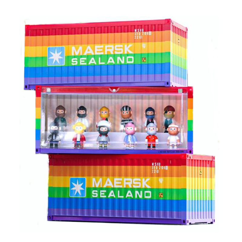 Display Case with LED Light Blind Box Figurine Storage Rainbow ...