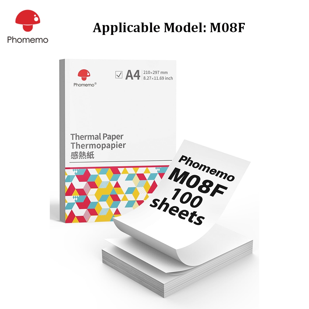 Phomemo A4 Thermal Paper For M08F/M832/M833/M834/M835/P831 Printer ...