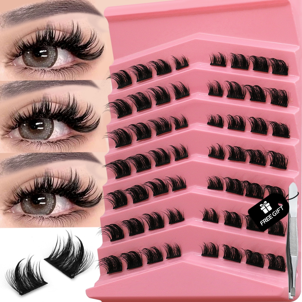 GROINNEYA Fake lashes Cat eye lashes soft Volume Natural long 3D faux ...