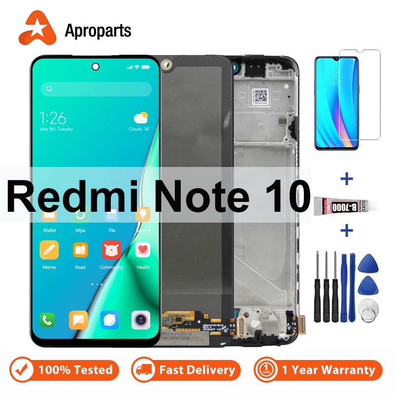 LCD For Xiaomi Redmi Note 10 M2101K7AI M2101K7AG Note10 4G Display Touch Screen Digitizer ...