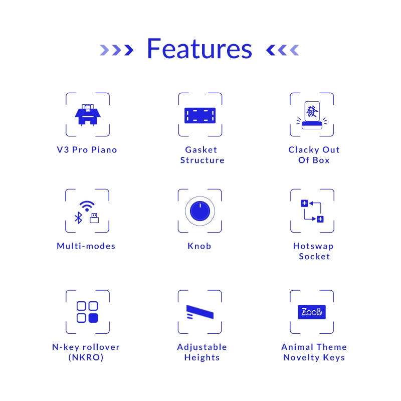 Akko MOD007B PC Hot-swappable Wireless Mechanical Keyboard with Gasket ...