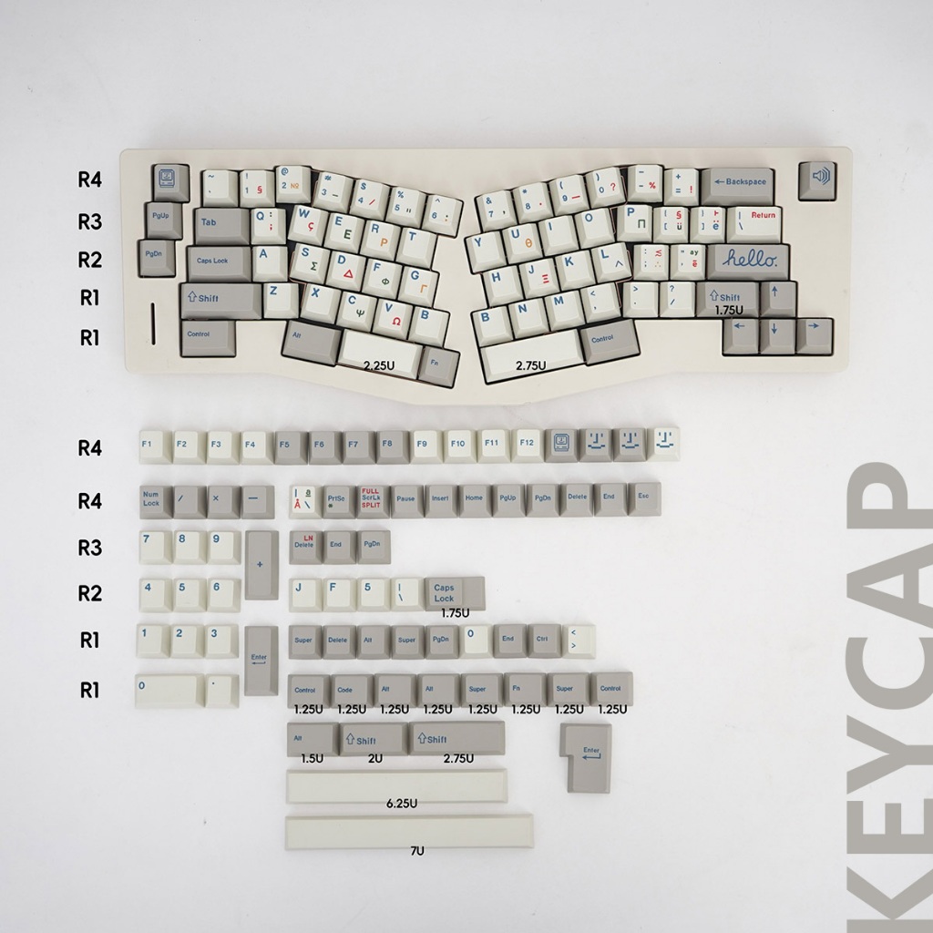 -LW- Greek Retro PBT Keycaps CHERRY Profile Mechanical Keyboard ...