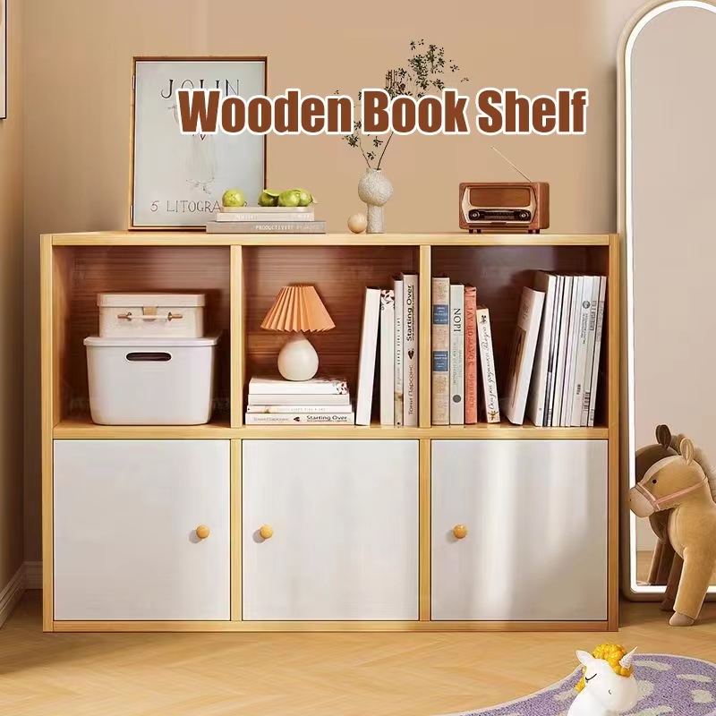 Wooden Book Shelf Organizer Multifunctional Bookshelf Storage Cabinet ...