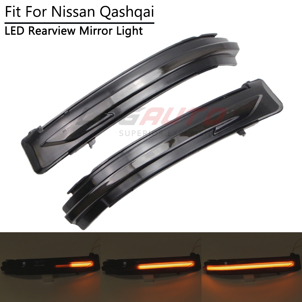 2Pcs LED Side Wing Mirror Light For Nissan X-Trail / Rogue / Qashqai ...