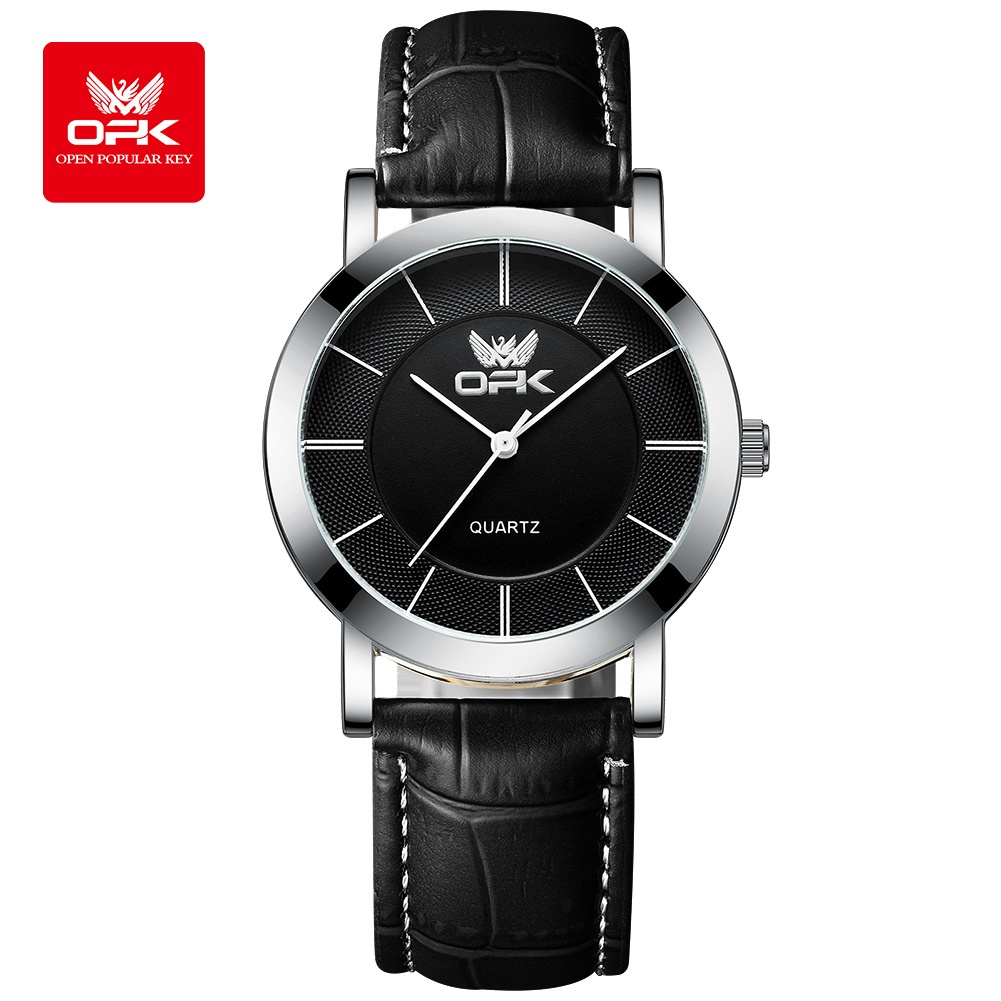 OPK Relo Watch For Men Waterproof Original With Box Black Brown Leather ...