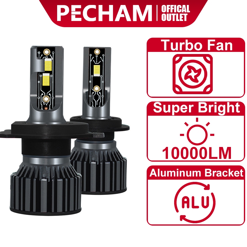 PECHAM ORIGINAL 2PCS 32000LM Mini Car LED Headlight 72W 10000LM 6000K White Light Car Light H4 ...