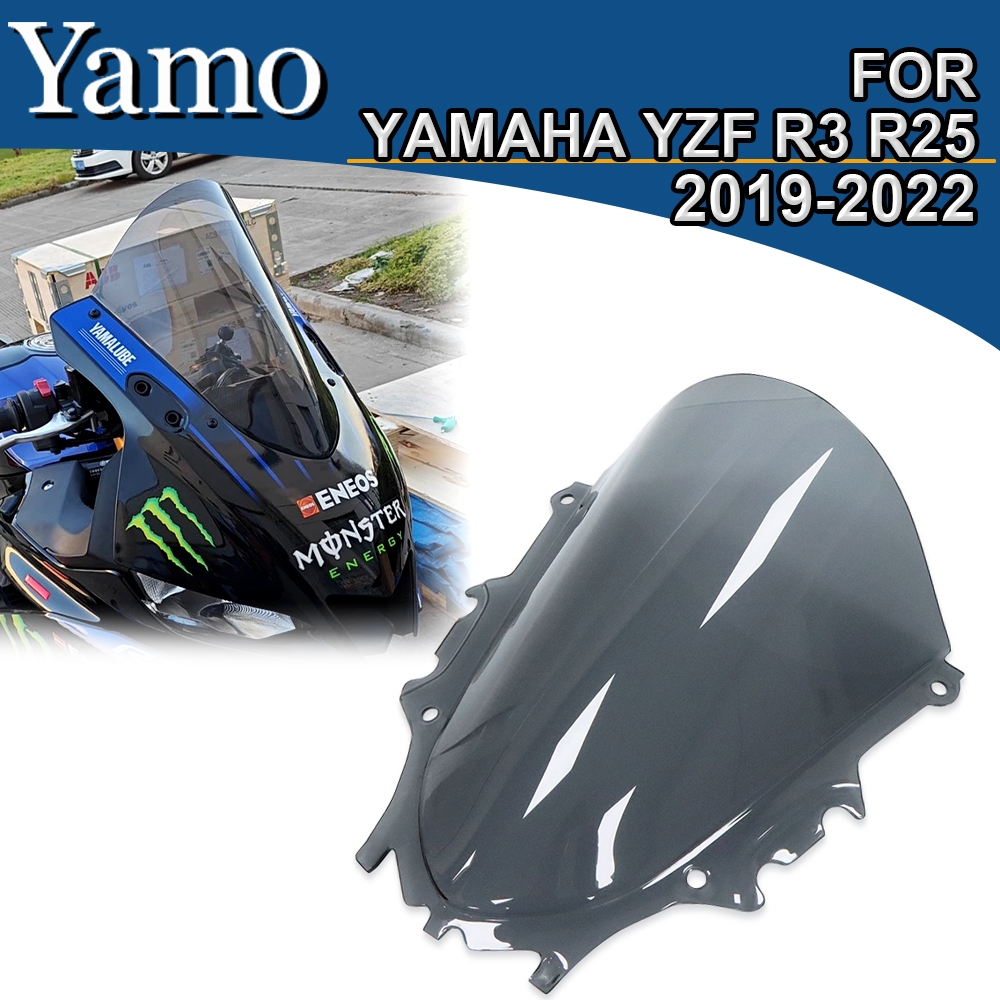 For YAMAHA YZF R3 R25 2019-2024 modified front windshield with elevated ...