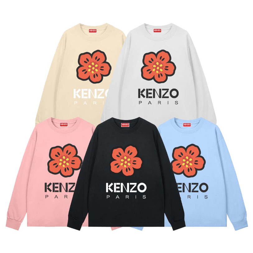 Kenzo Takada Big Flower Logo University Jungle Team 'BOKE FLOWER' T-SHIRT Long sleeved T-shirt ...