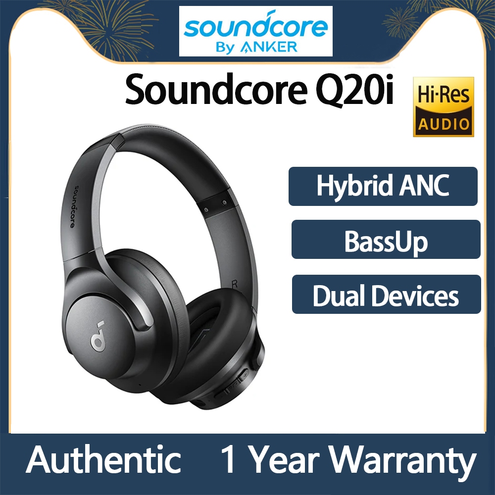 soundcore Q20i Plus Wireless Bluetooth Headphone ANC Hi-Res 3.5mm AUX ...