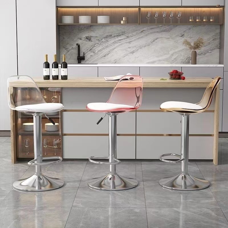 Acrylic Bar Chair Household High Stool Transparent High Stool Bar Lift ...