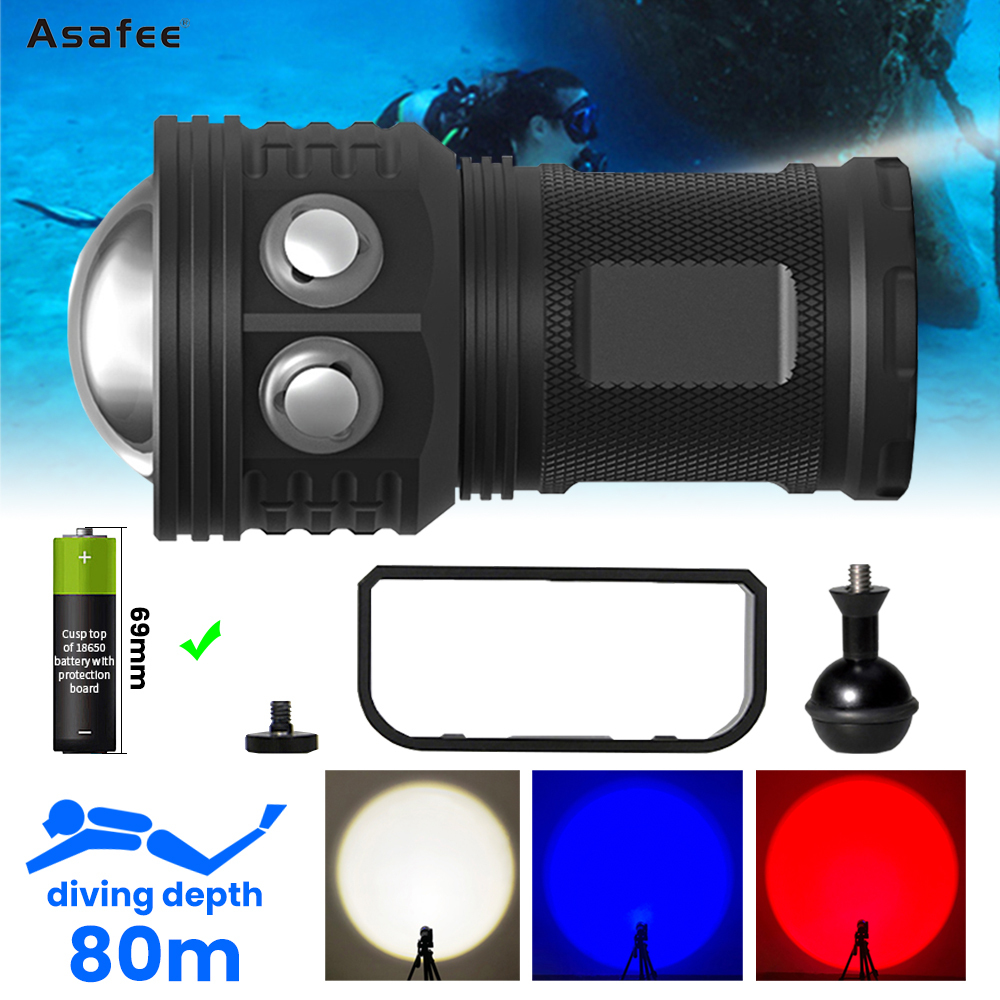 Asafee DRC01 Diving Fill Light COB Lamp Bead Flashlight 120 Degree Beam ...