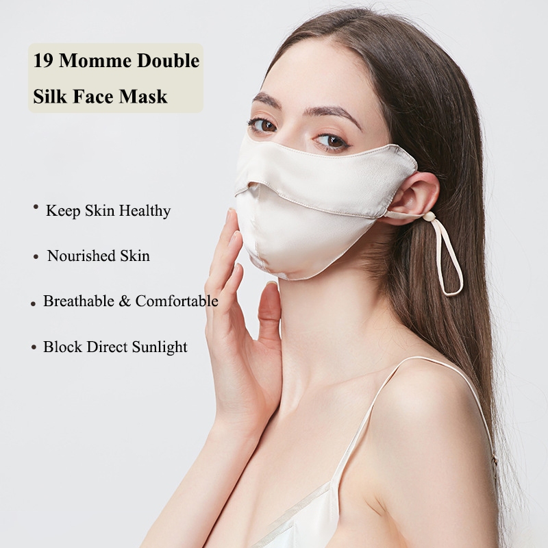 Silk Sun Protection Face Mask Double-sided Mulberry Silk UV Face Mask ...