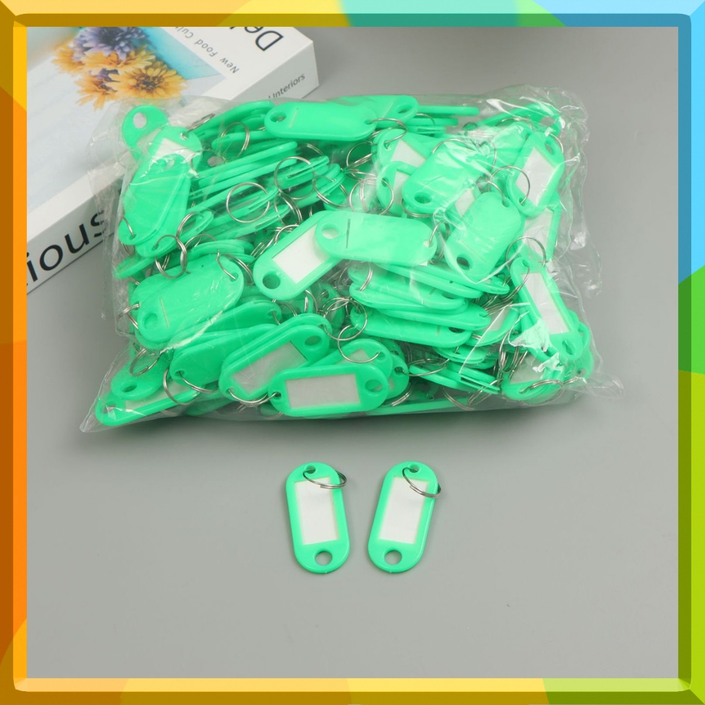 50 Pcs Portable Key ID Tags | Durable Plastic Key Tags with Split Ring ...