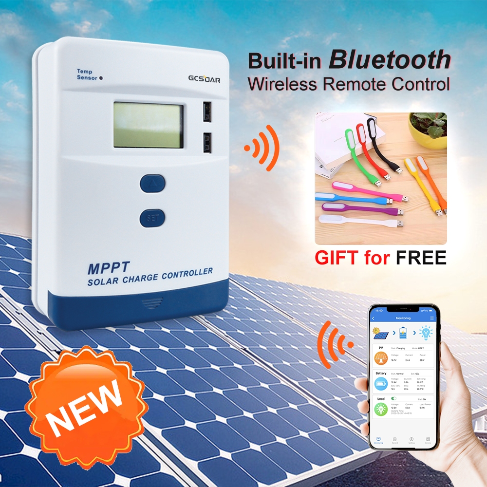 GCSOAR Solar Charge Controller MPPT 20A 40A Blacklight LCD Regulator charge controller 12V 24V ...