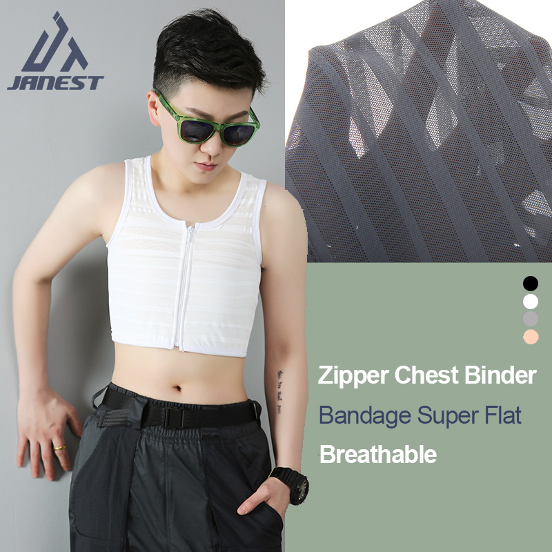 [Ready Stock] 4 Colours Bandage Chest Binder Front Zipper Breathable ...