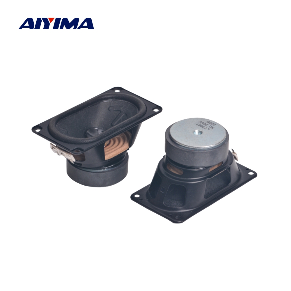 AIYIMA 2 Pcs 8 Ohm 20W Speakers 3.5 Inch Full Range Rectangular External Bubble Edge DIY ...