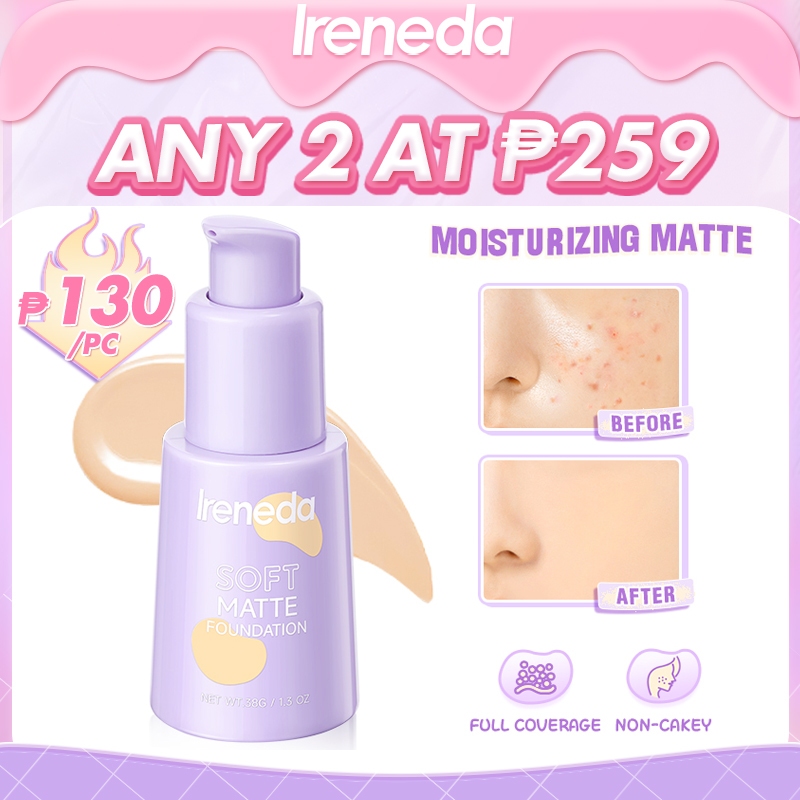 Ireneda Matte Foundation Full Coverage Face Makeup Flawless Lightweight ...