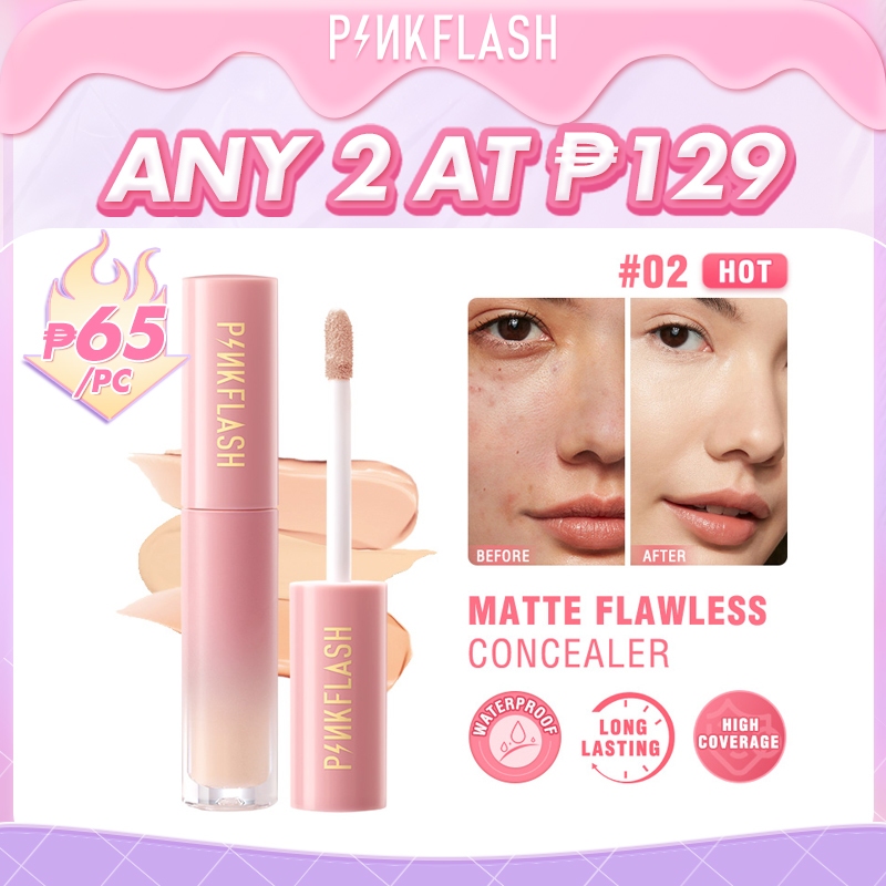 PINKFLASH Breathable Liquid Concealer Matte Lasting/Dark Circle Scar ...