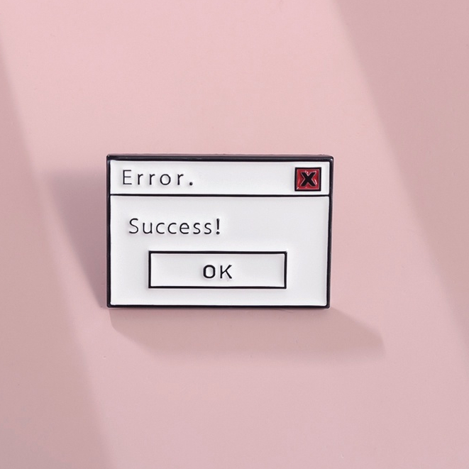 Funny Computer Error Popup Enamel Pin Brooches Success Texts Brooch Metal Badge Creative Jewelry ...