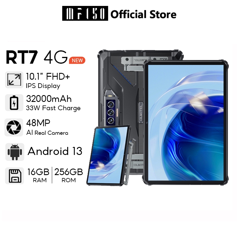 OUKITEL TITAN RT7 4G 10.1" FHD+ 32000mAh 12GB+256GB Android 13 Rugged ...