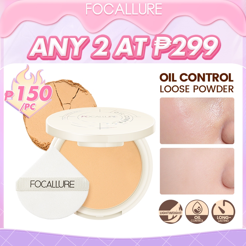 FOCALLURE Oil-control Matte Pressed Powder Sweat-proof Light-weight ...