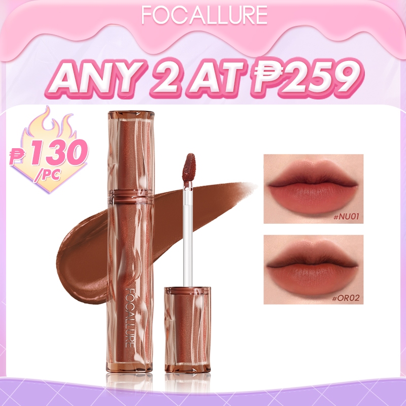 FOCALLURE Pro-blur Airy Velvety Lip Tint Velvet Matte Mossue Lip Cream Moisturizing Non-clumpy ...