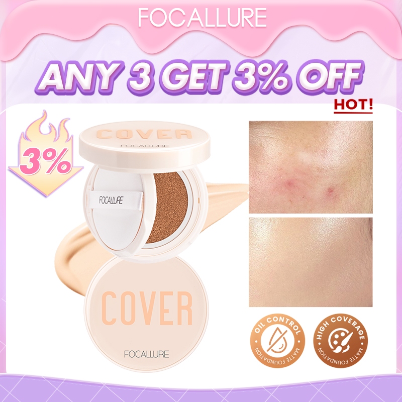 FOCALLURE BB Cushion Foundation Matte Natural Plant Skin Nourish ...